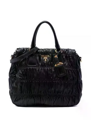 Prada 2010-2026 Nappa Gaufre Satchel - Black