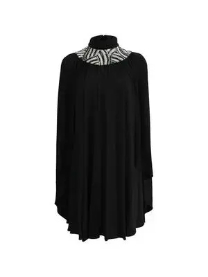 Saint Laurent Embellished Cape Dress
