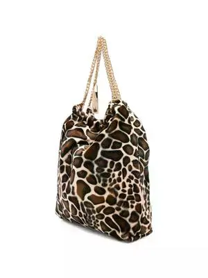 LA MILANESA Giraffe-print Chain-link Tote Bag - Neutrals