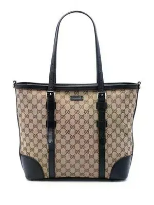 Gucci 2016-2026 Gg Canvas Convertible Tote Satchel - Black