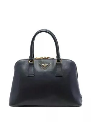 Prada 2010-2016 Medium Saffiano Lux Promenade Satchel - Black