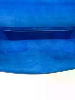 Saint Laurent 2013 Grain De Poudre Monogram Cassandre Clutch Bag - Blue