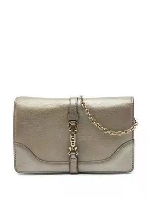 Gucci Metallic Pebbled Calfskin Piston Broadway Evening Bag Shoulder Bag - Gold