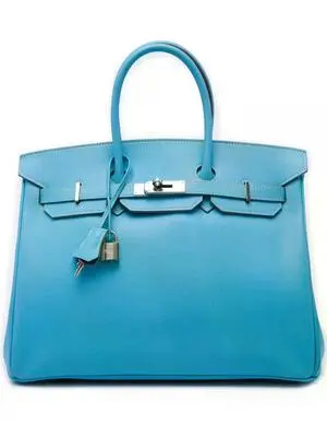 Hermès 2011 Epsom Birkin Retourne 35 Handbag - Blue