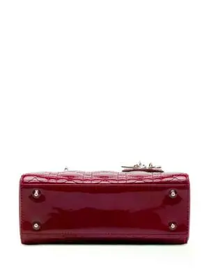 Dior Patent Cannage Lady Satchel - Red