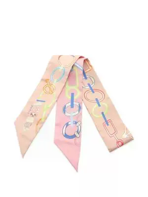 Hermès 2020s Twilly Do Re Boucles Ribbon Scarf - Pink
