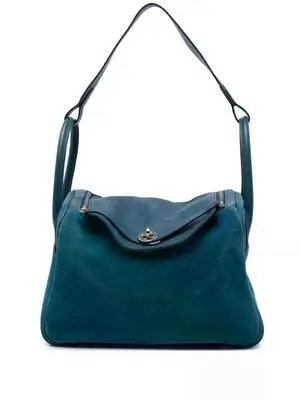 Hermès Veau Grizzly And Swift Lindy 30 Satchel - Blue