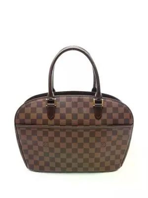 LOUIS VUITTON 2002 Saria Horizontal Damier Ebene Handbag - Brown