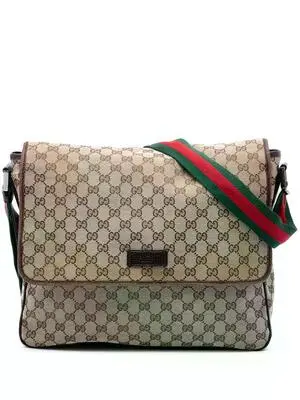 Gucci Gg Canvas Web Flap Messenger Bag