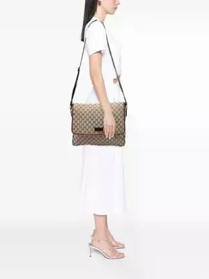 Gucci Gg Canvas Web Flap Messenger Bag
