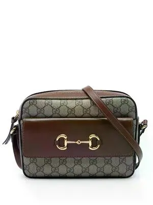 Gucci Gg Supreme Horsebit 1955 Crossbody Bag - Neutrals