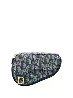 Dior Diorissimo Canvas Saddle Pouch - Blue