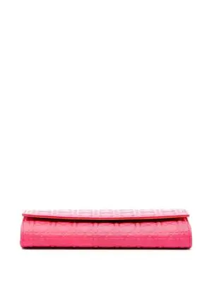 Dior Bicolor Lambskin Cannage Lady Wallet On Chain Shoulder Bag