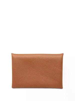 Hermès 2024 Epsom Calvi Card Holder - Brown