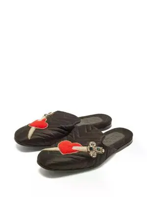 Gucci Quilted Heart-patch Mules