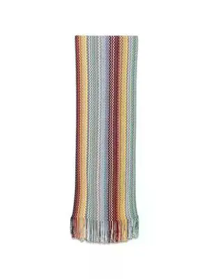 Missoni Zig-zag-knit Fringed Scarf - Grey
