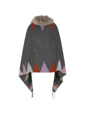 BAZAR DELUXE Geometric-pattern Poncho