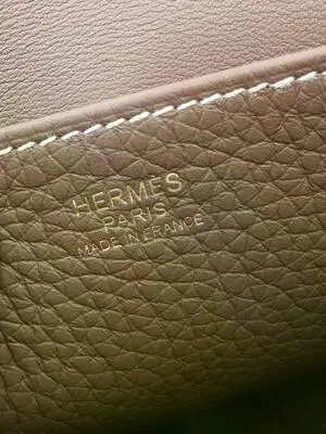 Hermès Halzan Leather Tote Bag - Grey