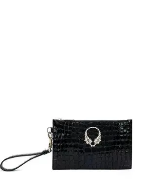 Roberto Cavalli Croc-effect Tiger-motif Clutch Bag