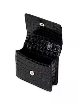 Roberto Cavalli Croc-effect Tiger Handle Clutch Bag - Black