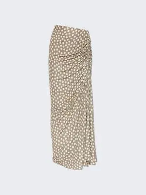 ALAÃA Alaïa Gathered Polka Dot Maxi Skirt