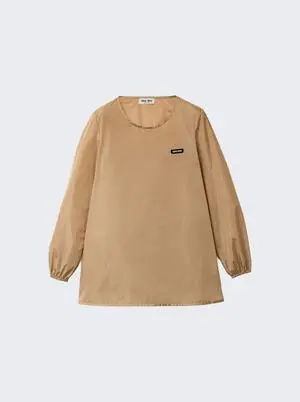 Miu Miu Technical Fabric Dress With Logo Patch