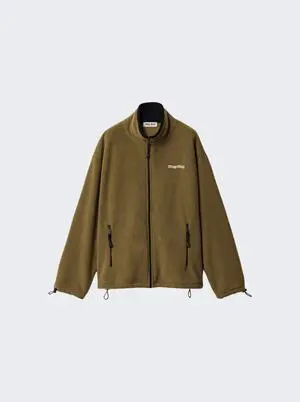 Miu Miu Fleece Jacket With Faux Fur Collar