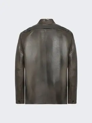 Rick Owens Buttoned Brad Jacket Washed Leather