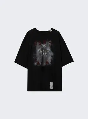 Mihara Yasuhiro Cat Printed Tee - Black
