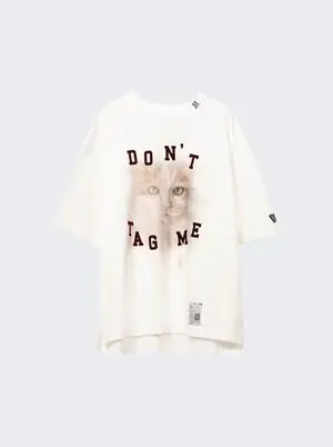 Mihara Yasuhiro Cat Printed Tee - White