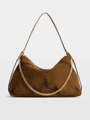 Zadig&Voltaire Jim Western Suede Bag - Cognac
