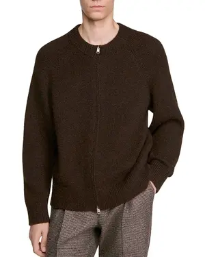 Sandro Zip Up Cardigan Sweater