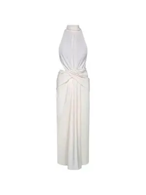 Johanna Ortiz Retro Drape Maxi Dress - Neutrals
