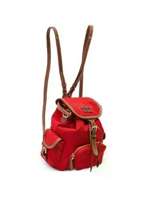Miu Miu Leather-trimmed Canvas Backpack