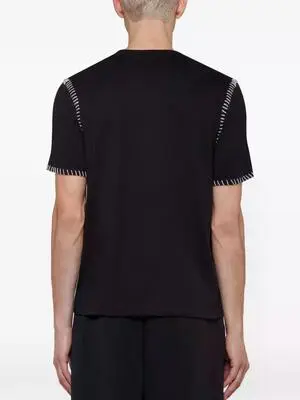 LANEUS Blanket-stitched T-shirt