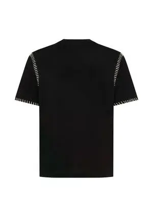 LANEUS Blanket-stitched T-shirt