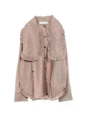 Dior Polka-dot Ruffled Silk Blouse - Neutrals