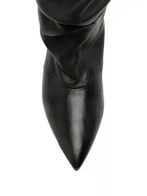 LISKA Slouchy Leather Boots - Black