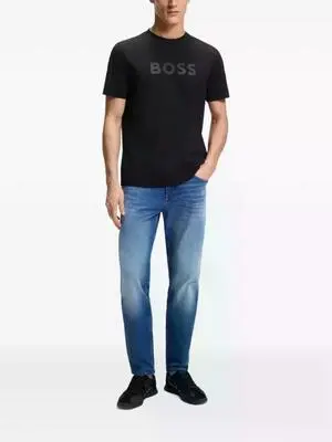 BOSS Regular-fit Cotton T-shirt With Modern Logo - Black