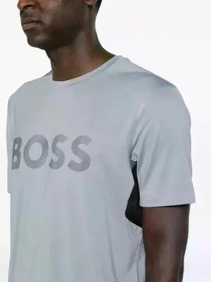 BOSS Logo-print Short-sleeve T-shirt - Grey