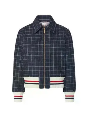 Thom Browne Windowpane Houndstooth Tweed Jacket - Blue