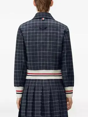 Thom Browne Windowpane Houndstooth Tweed Jacket - Blue