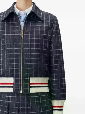 Thom Browne Windowpane Houndstooth Tweed Jacket - Blue