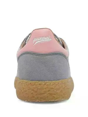 PURAAI Velvet-effect Panelled Lace-up Sneakers