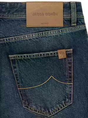 Jacob Cohen Whiskered Jeans With Logo Patch