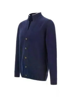 Eleventy Ribbed-trim Button-up Cardigan