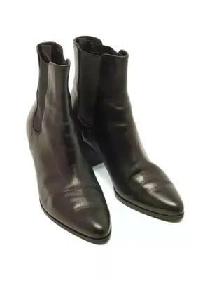 Celine Leather Almond Toe Elasticated Side Panel Chelsea Boots