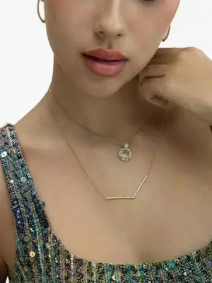 LISA NIK 18k Rose Gold Diamond And Quartz Pendant Necklace