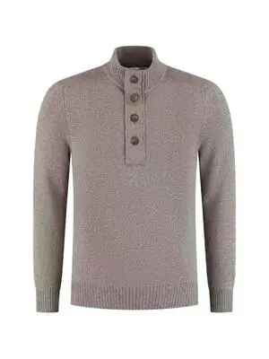 GRAN SASSO Button-fastening High-neck Sweater - Brown