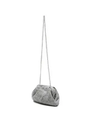 LA MILANESA Sequin Embellished Knitted Clutch Bag